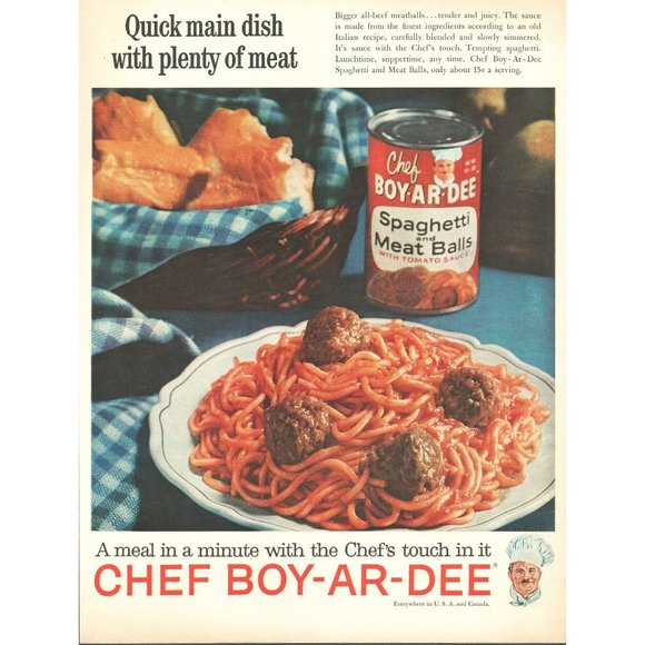 Chef Boyardee | Art | 961 Chef Boyardee Spaghetti Meatballs Vintage ...